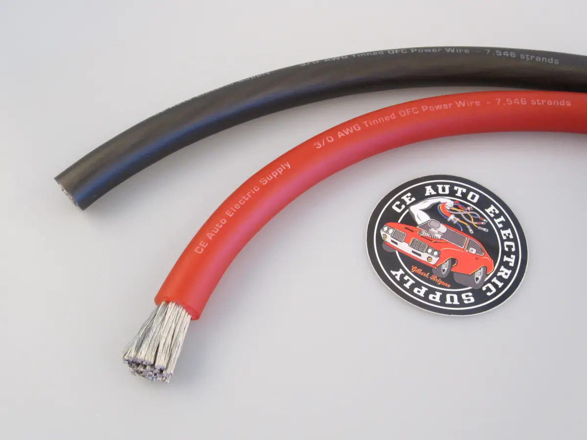 CE Auto Electric Supply 3/0 AWG Tinned OFC Battery Cable